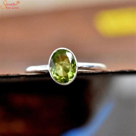 Certified Peridot Ring August Birthstone Ring Shraddha Shree Gems