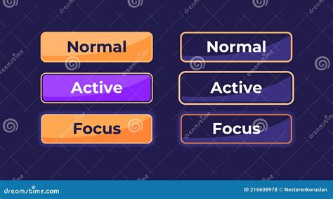 Active And Inactive Settings Ui Elements Kit Stock Vector Illustration Of Design Mobile