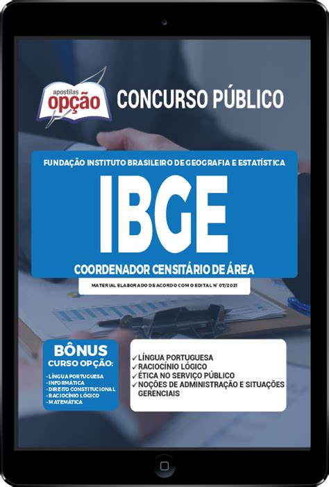 Apostila IBGE em PDF Coordenador Censitário de Área