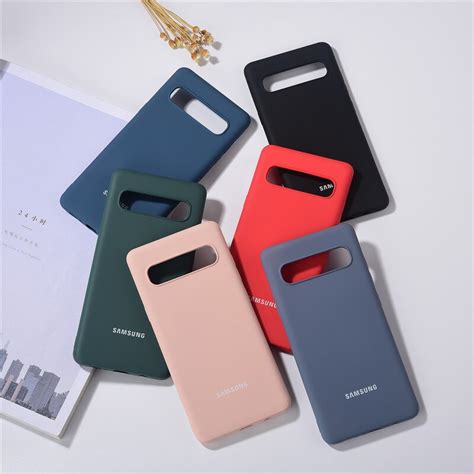삼성 갤럭시 S10 5g 휴대폰 케이스 소프트 터치 액체 실리콘 백 쉘 초박형 전체 보호 펀다 커버 Aliexpress