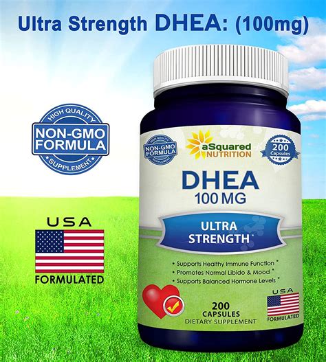 DHEA 100mg Max Strength 200 Capsules - Hormone Balance for Women & Men ...