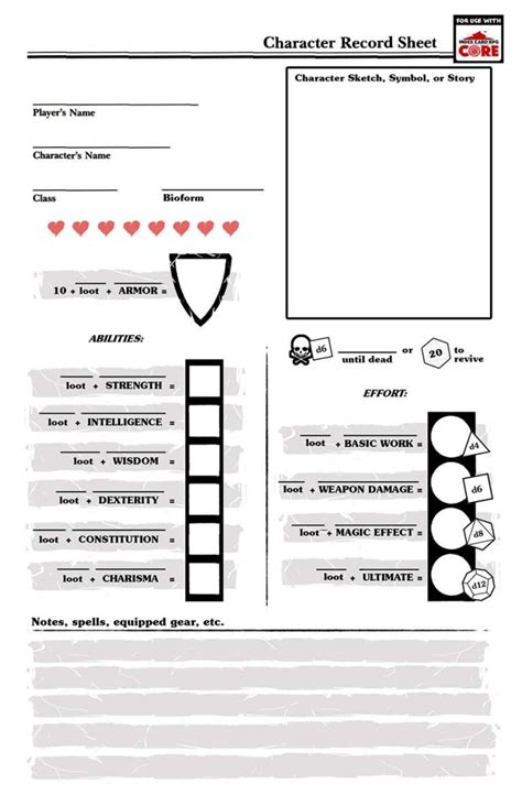 Icrpg Character Sheet