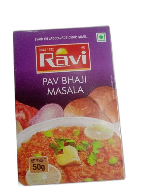 Ravi Pav Bhaji Masala Packaging Size 50 Gm Packaging Type Box At Rs