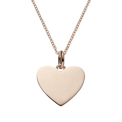 Engraved Rose Gold Heart Necklace Personalised Jewellery The Silver