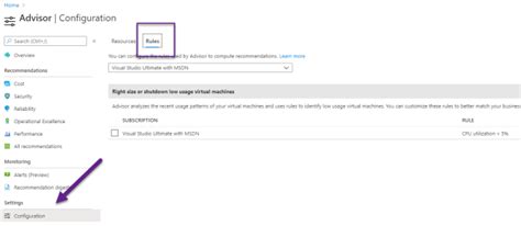 Configure Azure Advisor Recommendation Rules For Azure Vms Daily Net Tips
