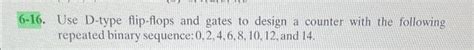 Solved 6 16 Use D Type Flip Flops And Gates To Design A