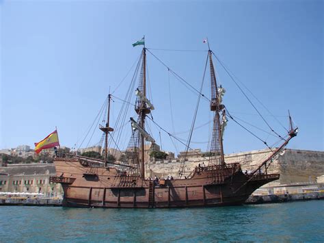 Spanish Galleon Design Isolated Cube Of Water With Spanish Galleon