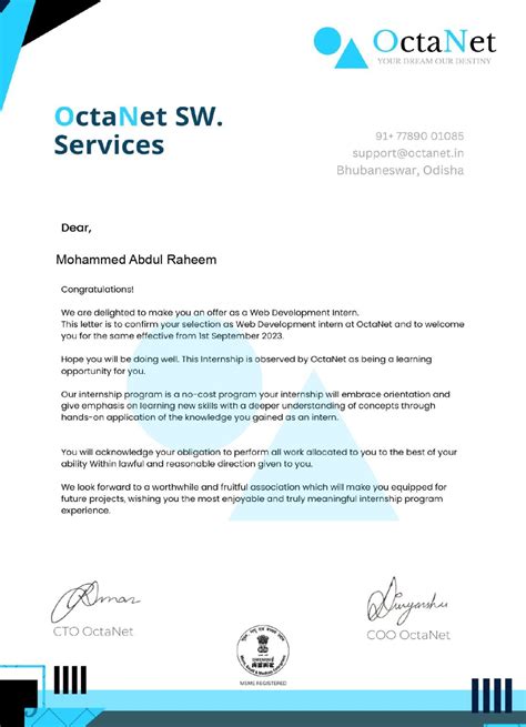 Internship Opportunity Internshipprogram Postgraduate