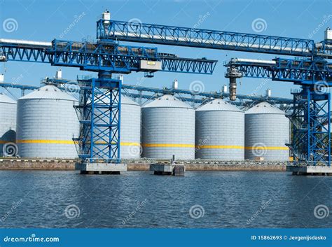 Big Grain Terminal At Seaport Cereals Bulk Transshipment From Road