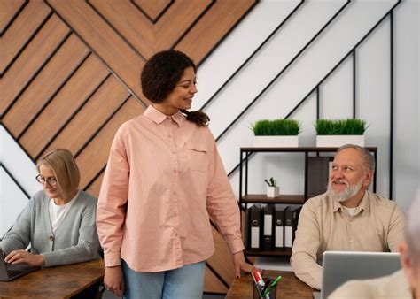 Free Photo Senior People In School During Class With Laptop Computer