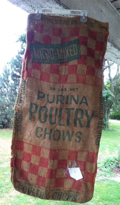 Vintage Purina Burlap Feed Sacks Burlap Feed Sacks Feed Sack Bags