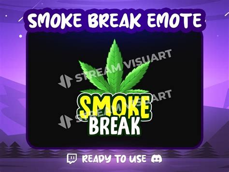 Smoking Weed Break Emote Twitch Sub Emotes Discord Youtube Etsy