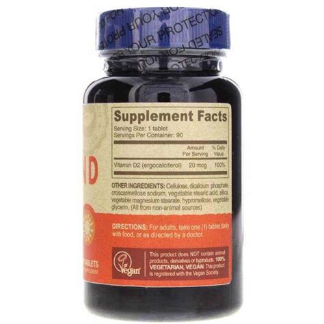 Vitamin D2 Vitamin D2 2000 Iu 100 Tiny Tablets Freeda Health