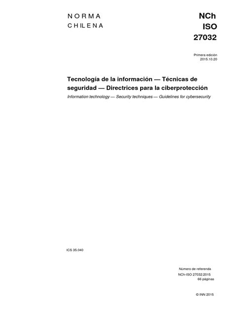 Iso Iec 27032 2015 Ciberprotección Pdf