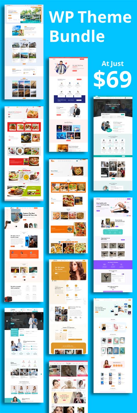 wp theme bundle premium collection of elementor theme bundle mizan