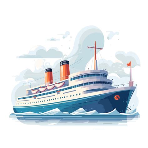 Premium Vector Small Ship Flat Illustration On White Background High
