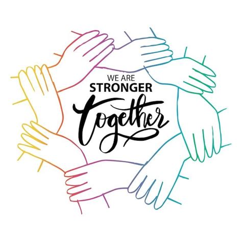 Premium Vector We Are Stronger Together Motivational Quote Together Quotes We Are Strong