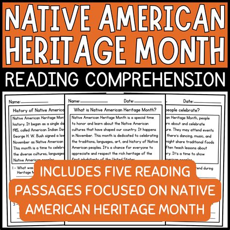 Native American Heritage Month Reading Comprehension Passages And