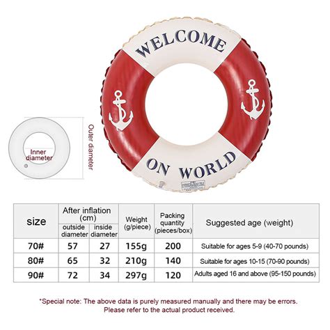 Luckylolitaph Creative Anchor Swimming Circle Pool Floaties Swim