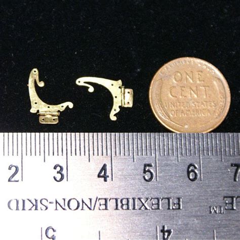 An 01 Dollhouse Miniature Brass Hinges In 112 Scale Art Etsy