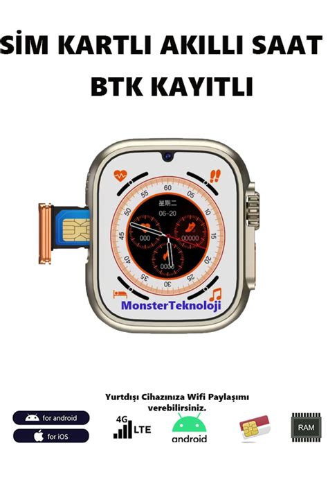 Wearfitpro Watch S8 Ultra Sim Kartlı 4g 1gb Ram 16gb Hafıza 8 1 Android