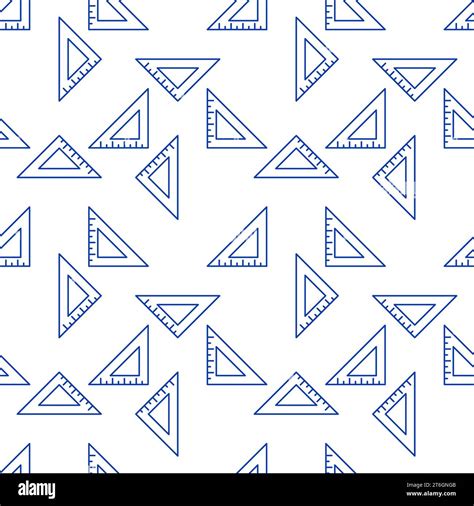 Triangle Ruler Vector Mathematics Tool Concept Linear Seamless Pattern