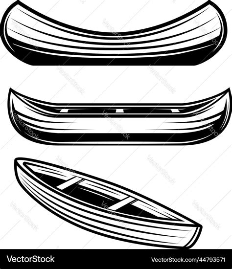Set Of Kayak Canoe Boats Design Element Royalty Free Vector
