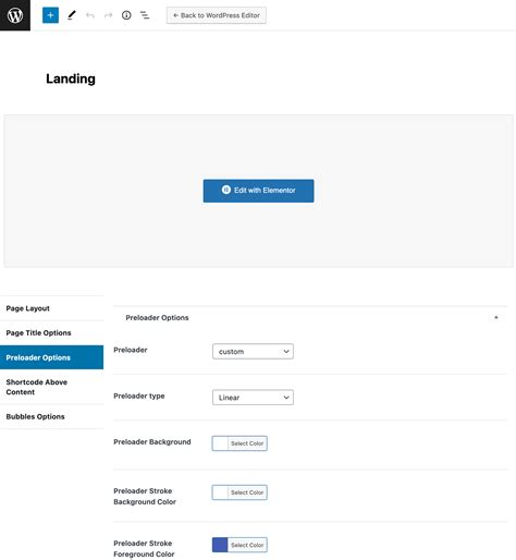 customizer and elementor options ewebot wordpress theme help center