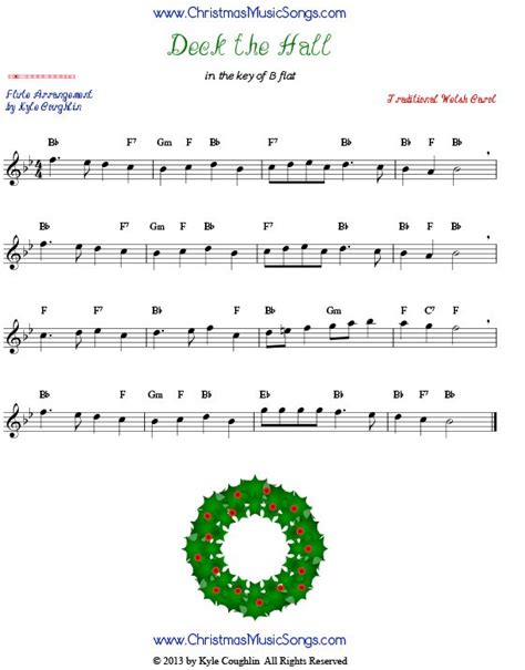 Deck The Halls For Flute Free Sheet Music
