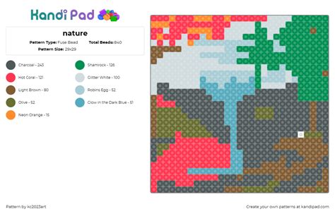 Nature Fuse Bead Pattern Kandi Pad Kandi Patterns Fuse Bead Patterns Pony Bead Patterns