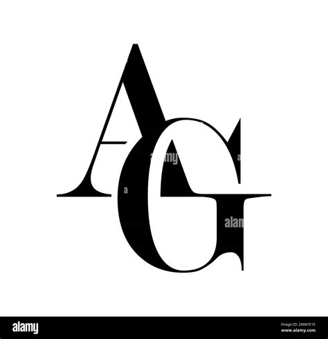 Vector Illustration Isolated In White Background Of Monogram Logo Vector Initial Letters Ag