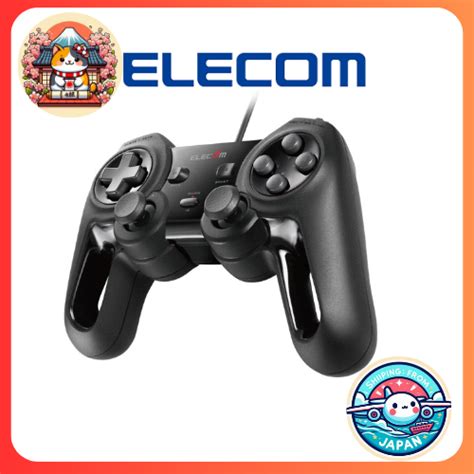 ELECOM USB Gamepad Button Xinput Vibration Continuous Fire High Durability Black Made In