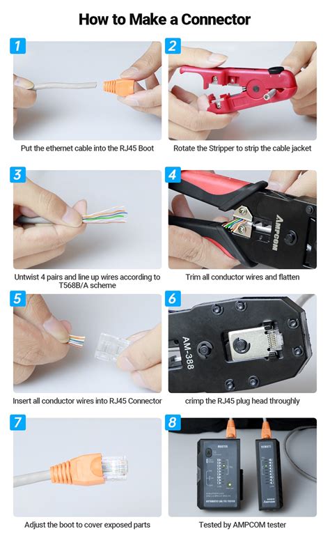 Ampcom Network Tool Kit 12 In 1 Professional Portable Ethernet Computer Maintenance Lan Cable