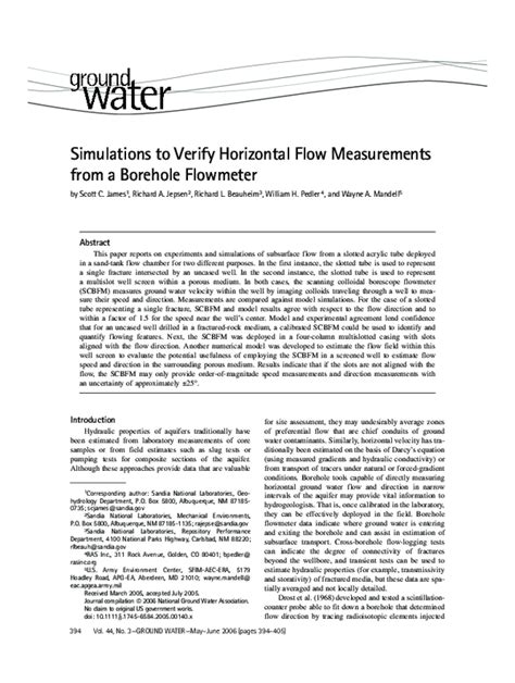 pdf verifying borehole flowmeter measurements