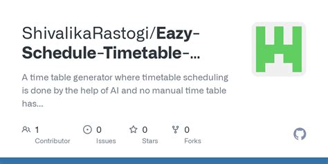 github shivalikarastogi eazy schedule timetable generator a time