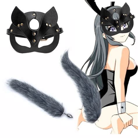 Cosplay Sex Toys Para Mulher M Scara De Raposa Plugue Anal Nus De Metal