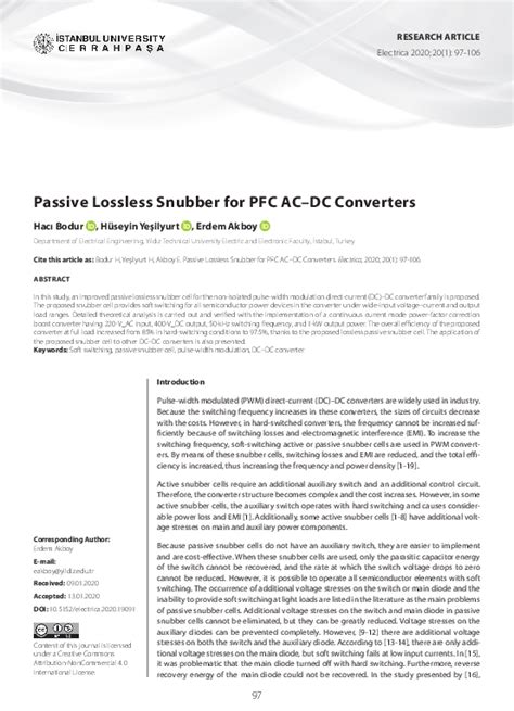 Pdf Passive Lossless Snubber For Pfc Acdc Converters