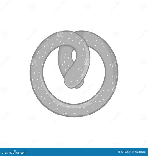 Pretzels Icon Black Monochrome Style Stock Vector Illustration Of