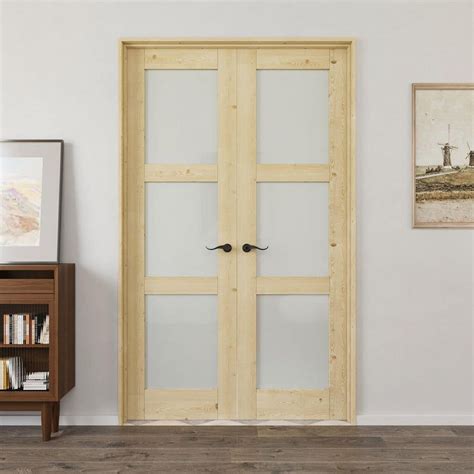 Ark Design 48 In X 80 In Universal 3 Lite Frosted Glass Solid Core