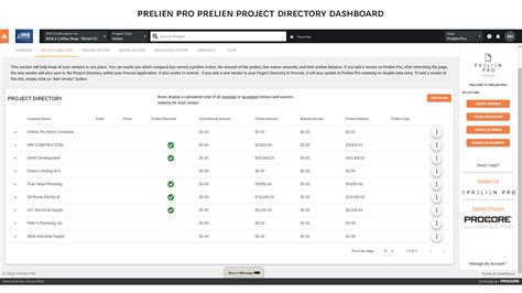 Prelien Pro Procore Prelien Management Integration