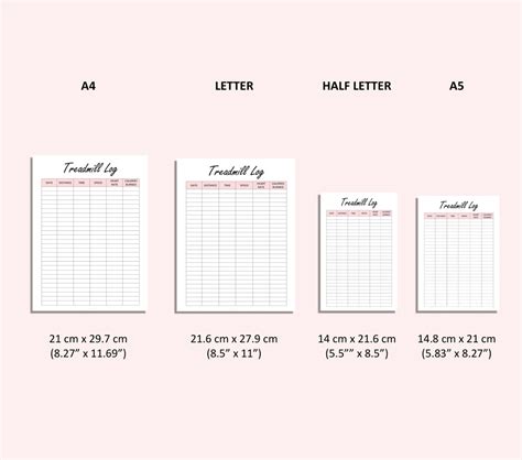 Treadmill Log Gym Tracker Printable Jogging Log Exercise Etsy