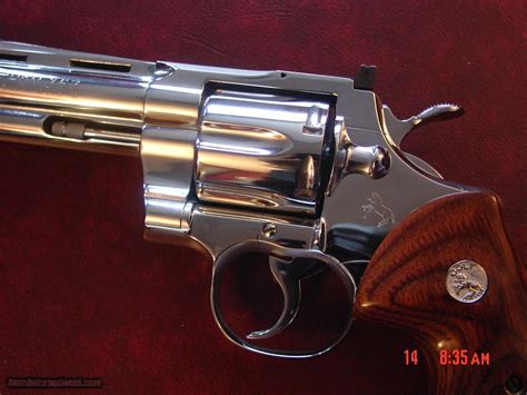 Colt Python4357refinished Nickelcustom Exotic Wood Grips And Bonded