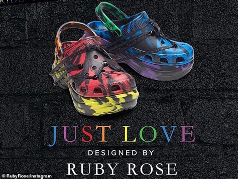 Ruby Rose Teams Up With Crocs And Designs A Rainbow Shoe To Celebrate Pride Month Daily Mail