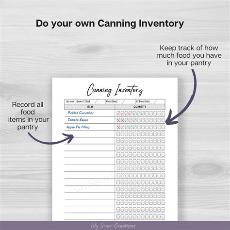 Printable Canning Inventory Checklist Canning Stock List Pantry
