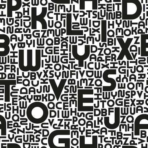 Premium Vector Stylish Seamless Vector Alphabet Pattern Fashion Repeatable Black And White