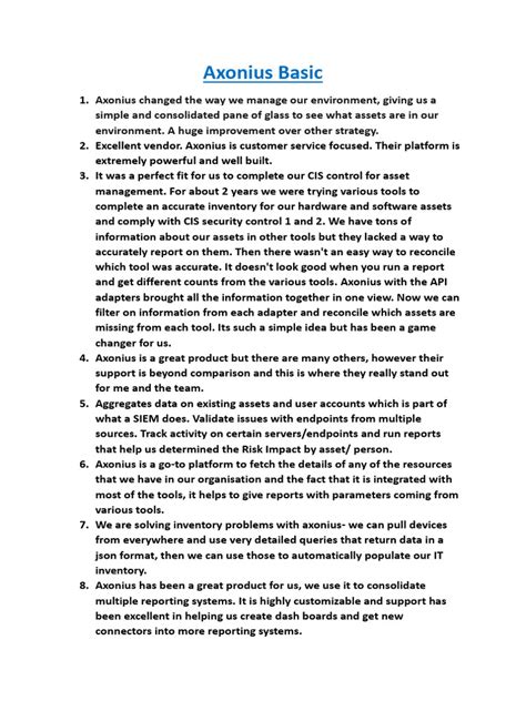 Axonius Basic Pdf Risk Management Business