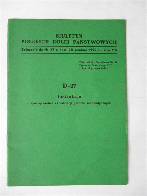 D 27 Instrukcja Plany Schematyczne Stacji PKP 13780383400 Allegro Pl