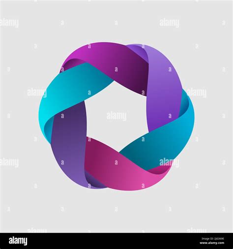 Colorful Intertwined Circle Logo Multicolored Business Corporate Template Connection