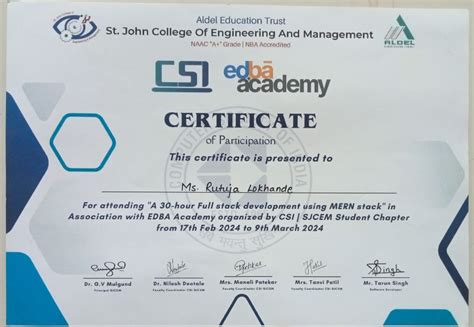 Fullstackdevelopment Mernstack Learning Certification Csi Sjcem Rutuja Lokhande