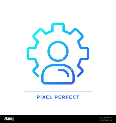 Account Settings Pixel Perfect Gradient Linear Vector Icon Stock Vector